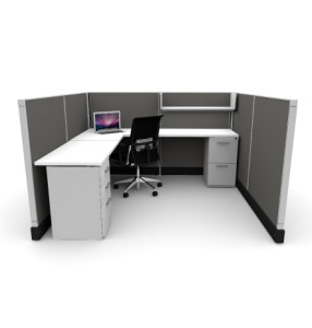 Budget 6X6 Cubicles 53″ With Files and Shelf | Cubicles.net