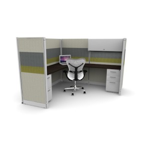 Tiled 6X6 Cubicles 67″ With Files / Bin | Cubicles.net